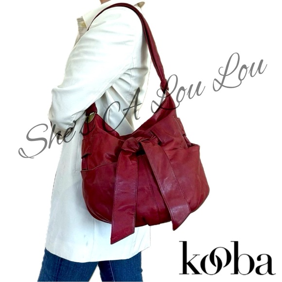 Kooba | Bags | Kooba Elisha Soft Sided Leather Hobo Bag In Cranberry ...